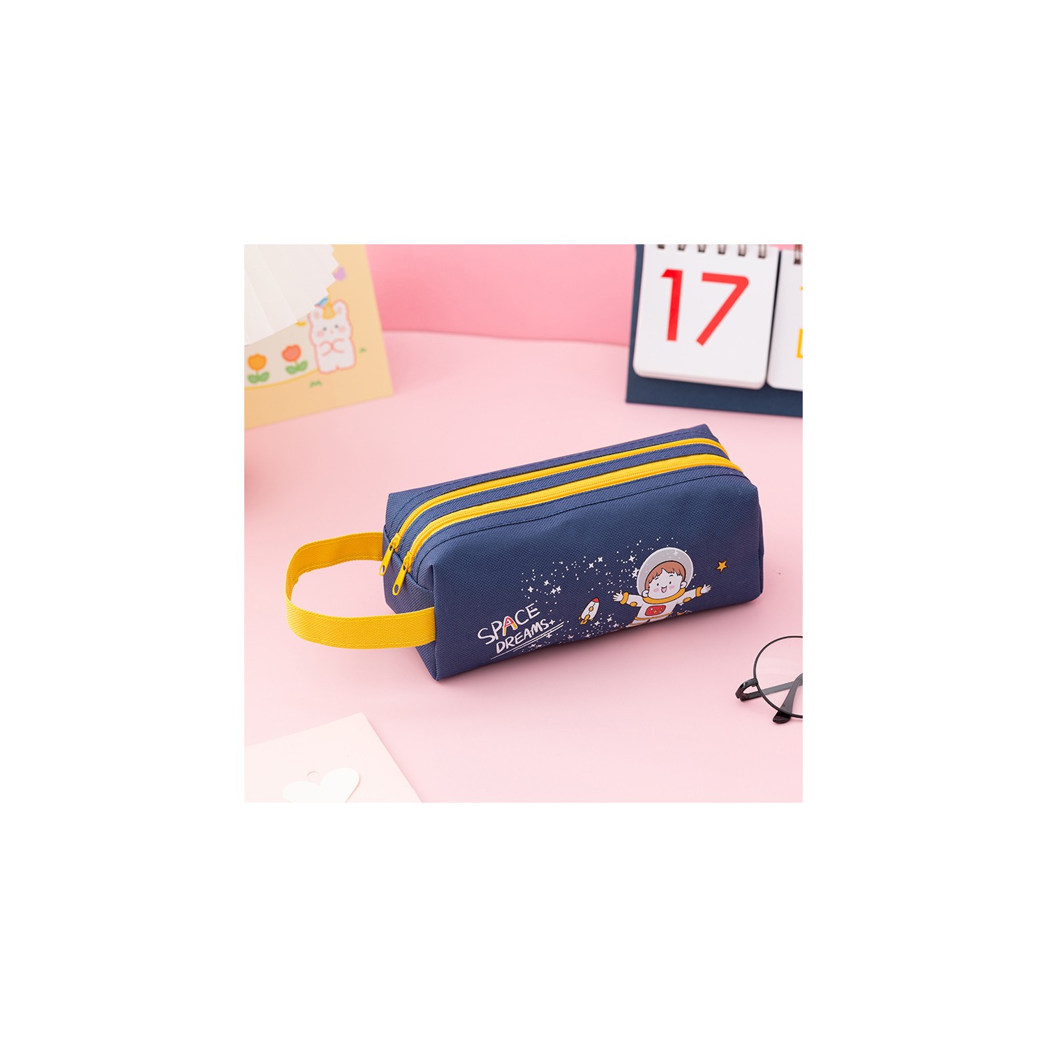 Cartoon Pattern Pencil Case Blue Hepsiburada Global