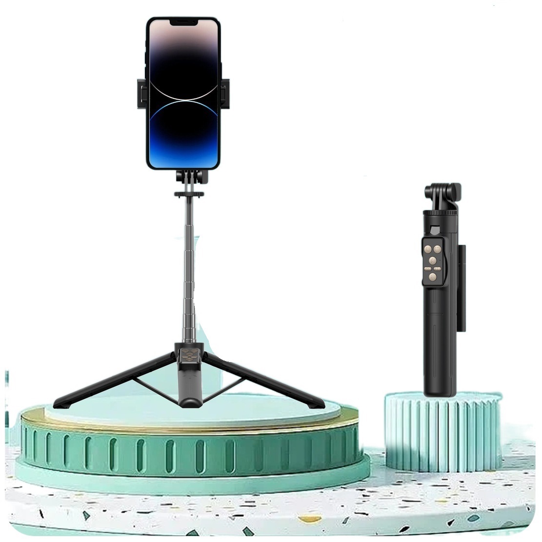 Mobile phone bluetooth mini selfie stick photo stand tripod ...