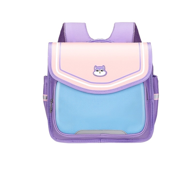 Children's clamshell backpack with load-reducing spine protection ...