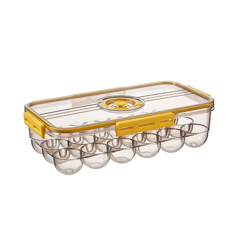 18 grid timed egg box kitchen organization sealed storage box PET ...
