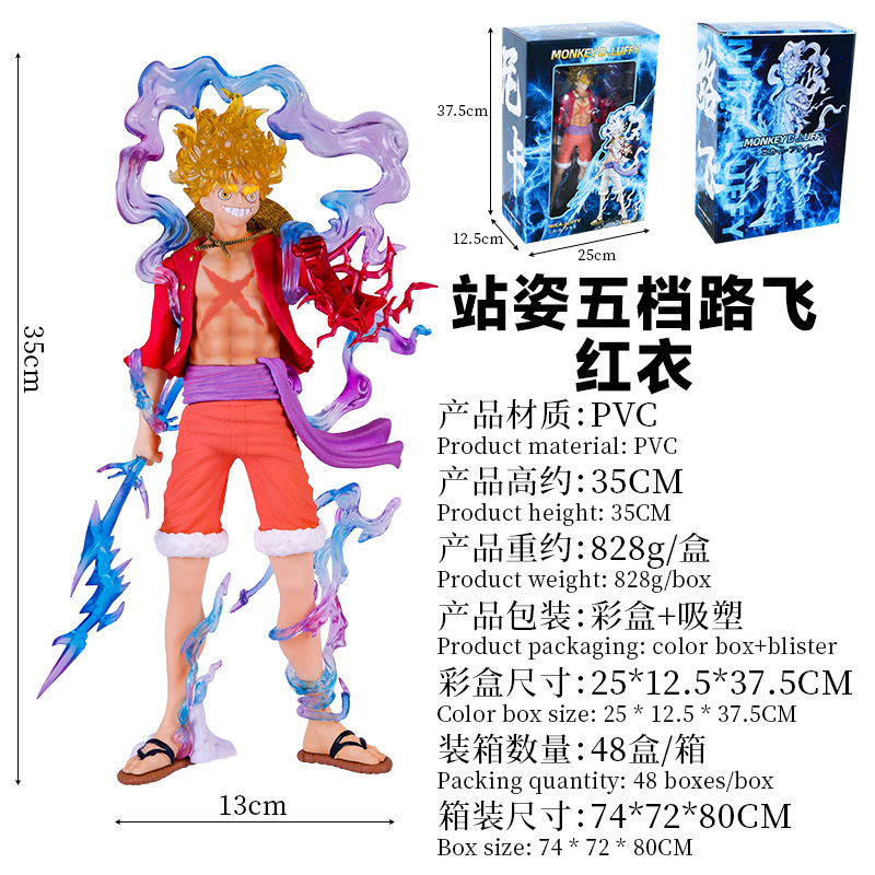 One Piece Standing Position Fifth Gear Luffin Nika Sun God Form Figure ...