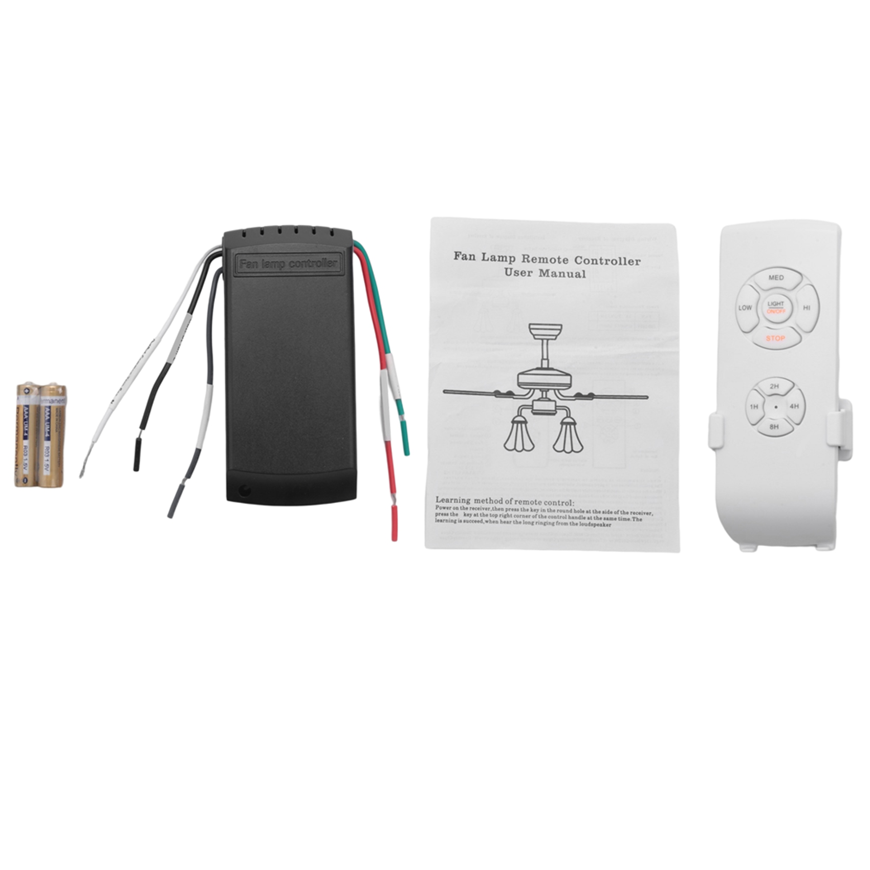 Silhouette Universal Ceiling Fan & Light Remote Control Kit Timing ...