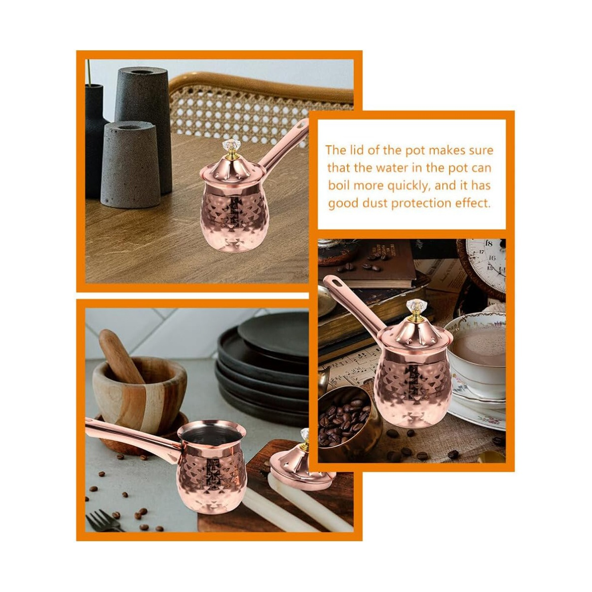 Turkish Coffee Maker Copper Coffee Tea Maker Milk Warmer Hot Chocolate ...