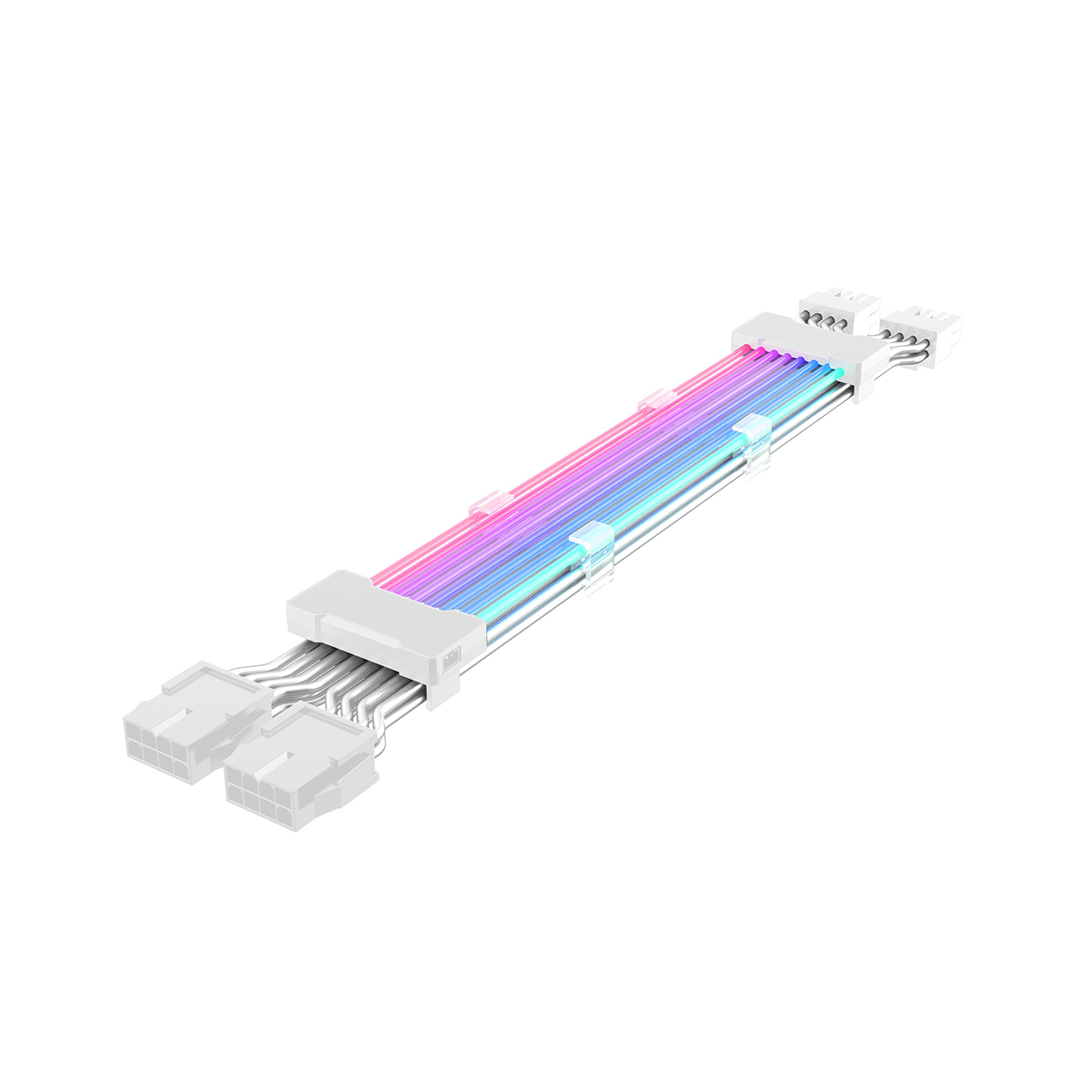 PC Case PSU Extension ARGB Cable ATX 2X8PIN PCI-E GPU Neon Color Line ...