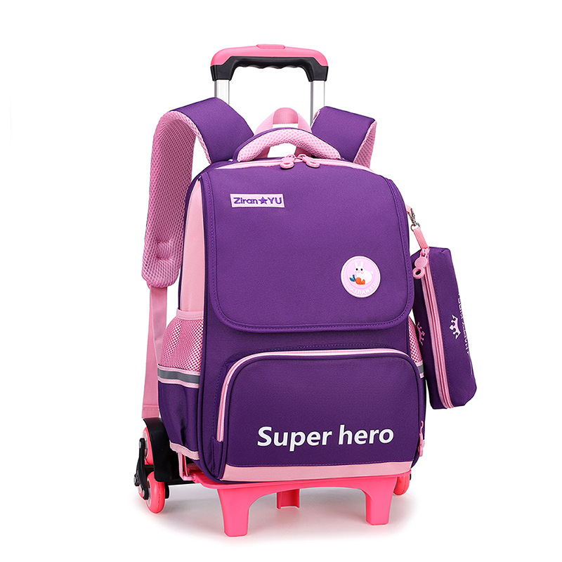 Primary school students' load-reducing dual-use trolley schoolbag ...