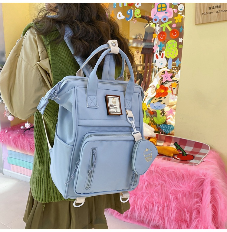 School bag female college students simple backpack campus junior high ...