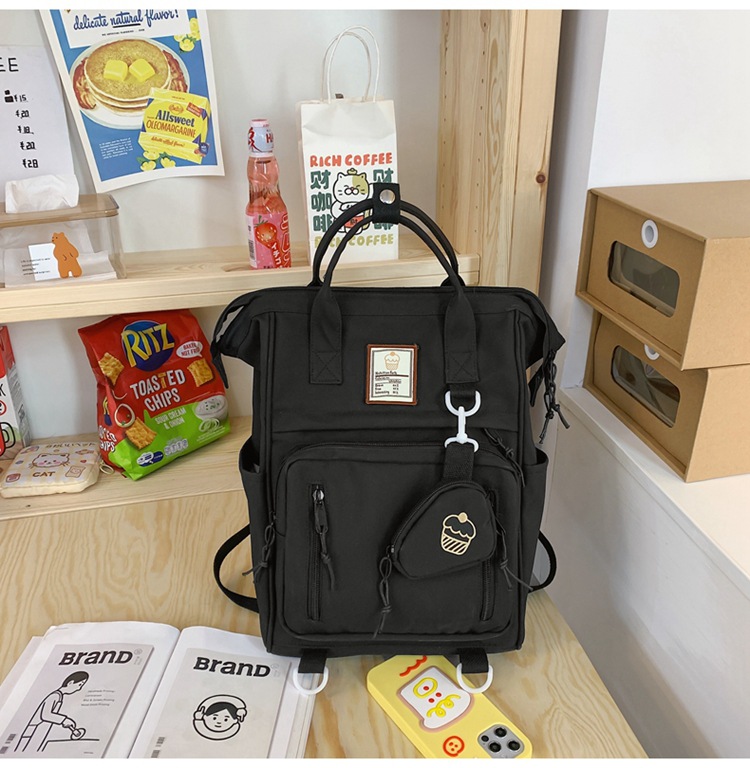 School bag female college students simple backpack campus junior high ...