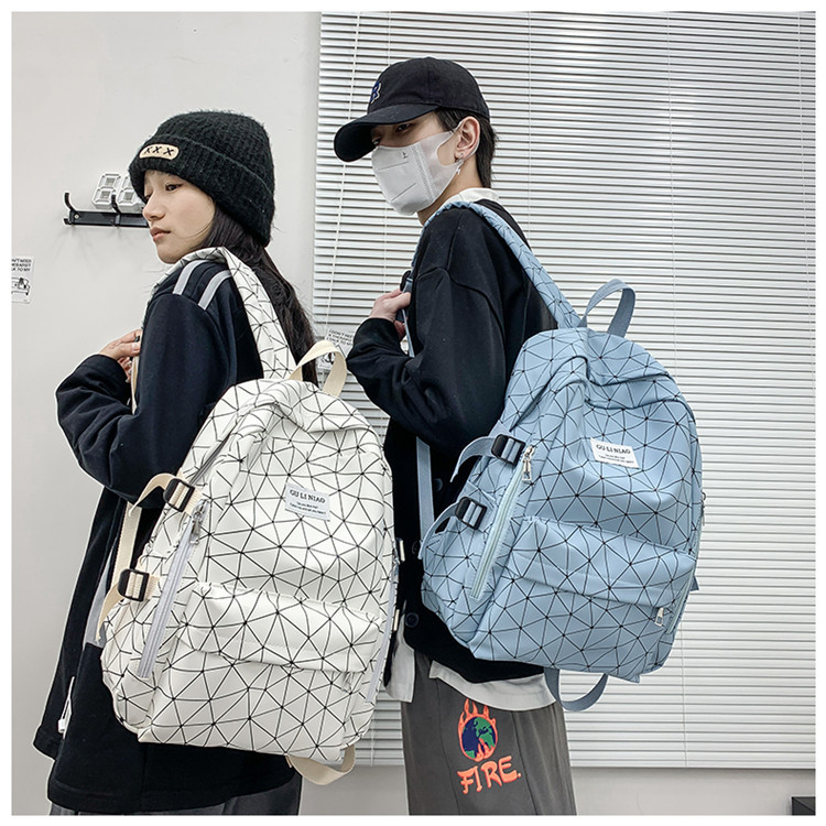 2023 fashion pu coated geometric backpack new student backpack female ...