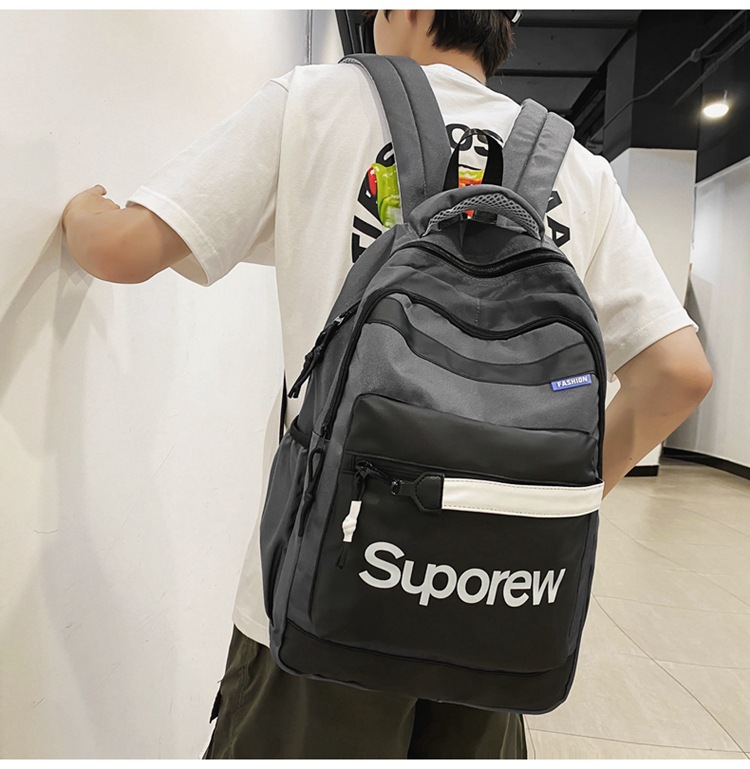 Summer New Colorblock Backpack Men's Leisure Travel Street Luggage ...