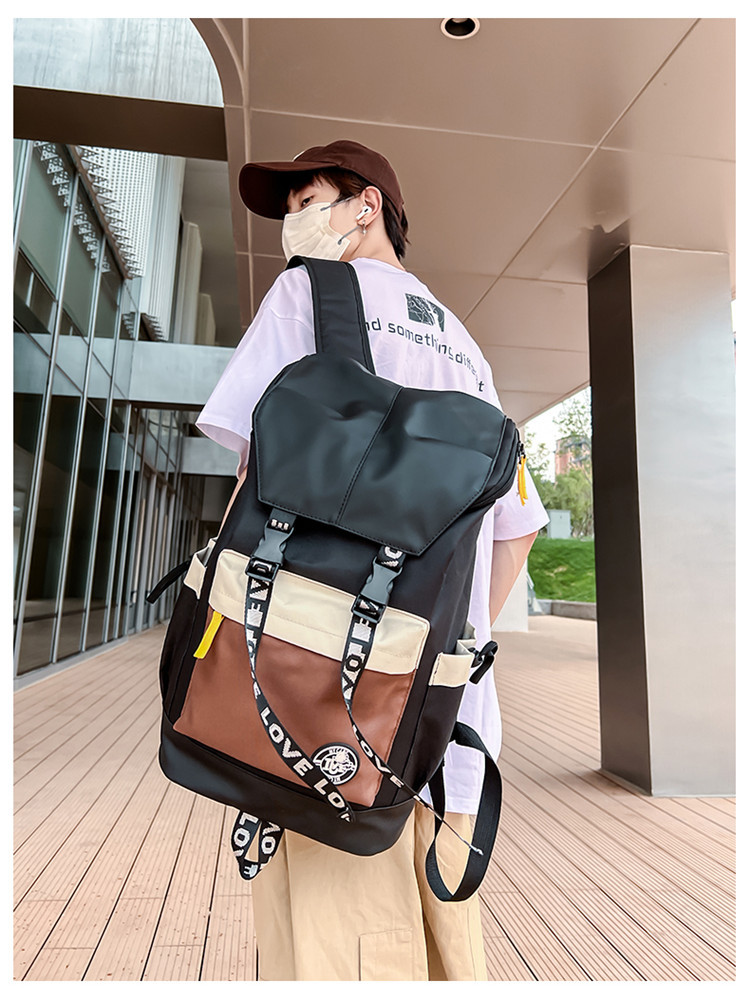 Color matching new fashion trend backpack casual outdoor travel ...