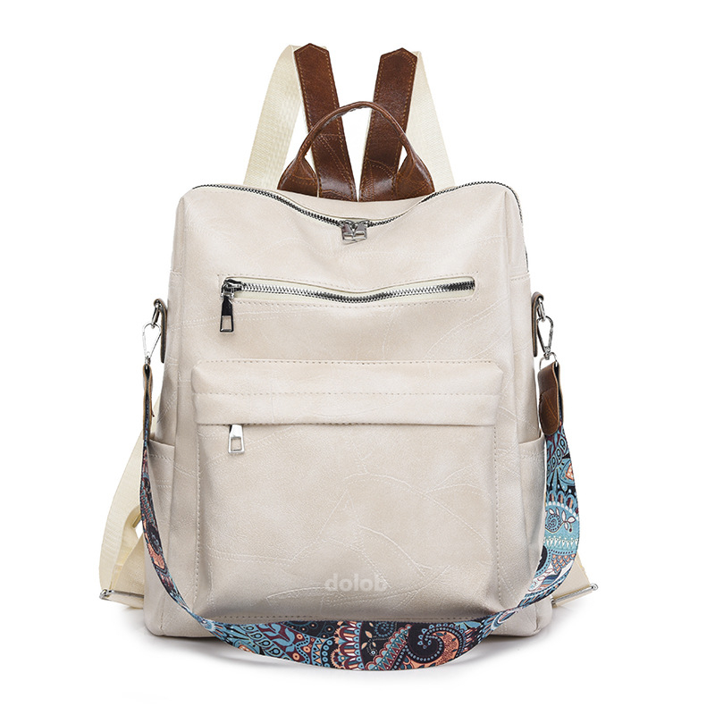 Retro Pu Backpack Large Capacity Women's Single Shoulder Dual-Purpose ...