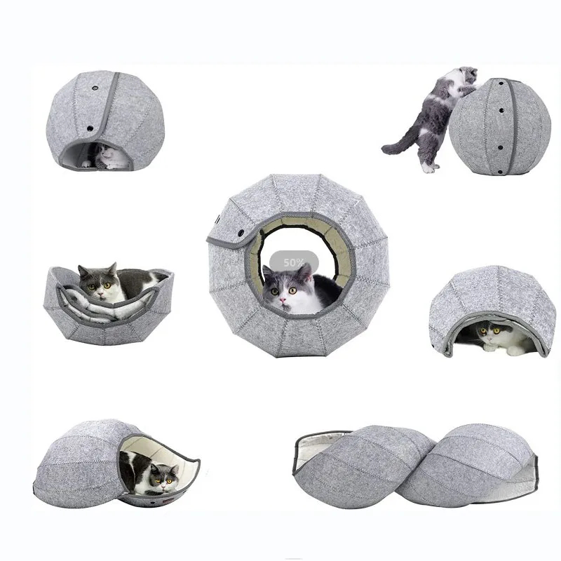 1pc spherical foldable multiplayability cat toy bed house interactive ...
