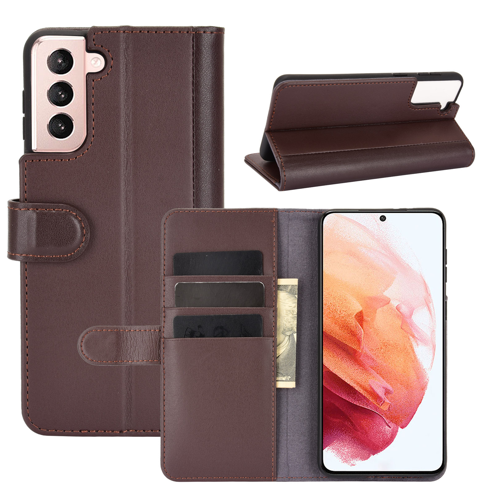 For Samsung Galaxy S21 4G/5GSplit Leather Wallet Stand Phone Case Cover ...