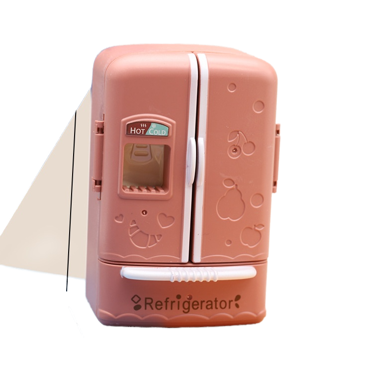 Cute simulation mini double door refrigerator doll house 1:12 kitchen ...
