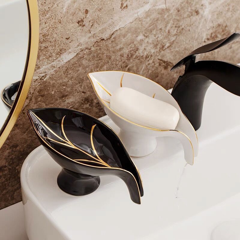 green 1PC 2022 New light Luxury Ceramic Creative Soap Box Drain Soap ...