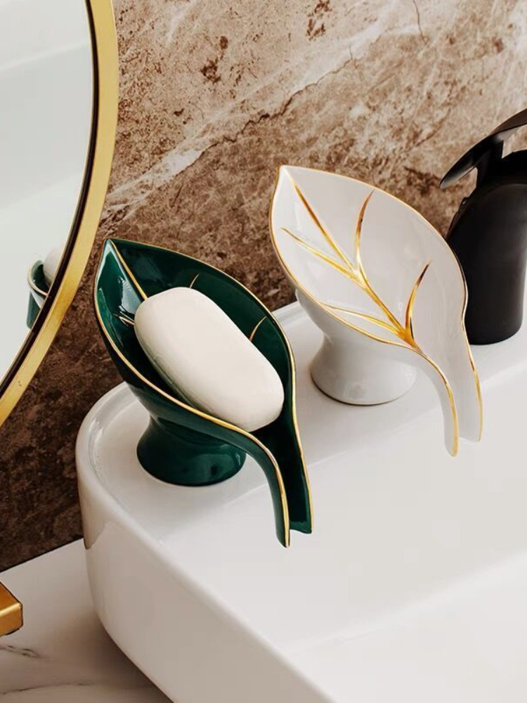green 1PC 2022 New light Luxury Ceramic Creative Soap Box Drain Soap ...