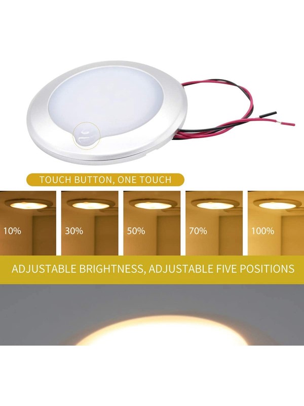 IP67 LED Panel Tavan Işık Yüzey Montajlı 9-30V Dc Rv Karavan Karavan ...