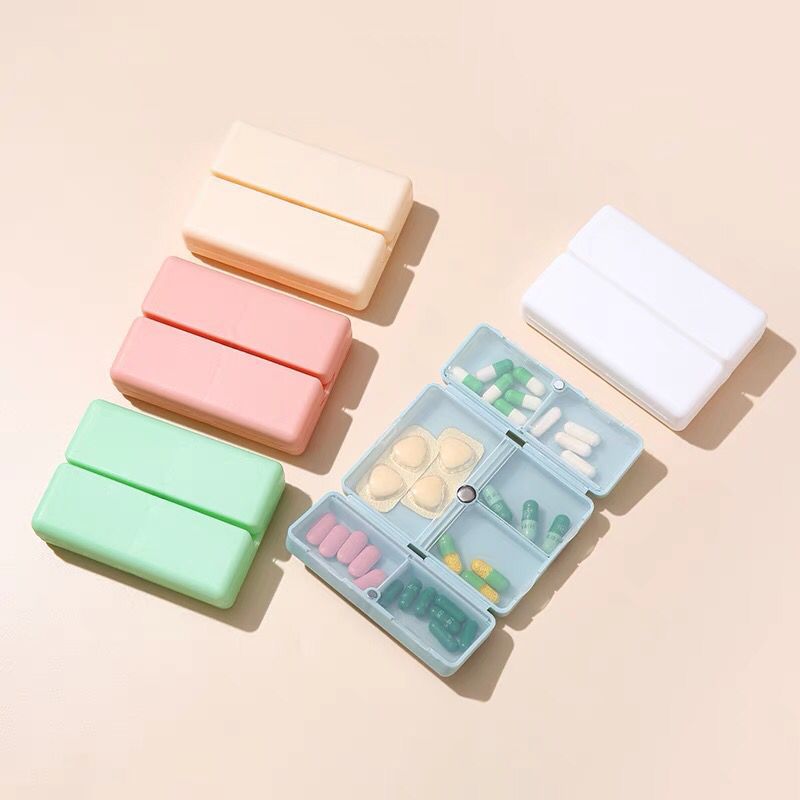 Travel portable 7-compartment pill box independent folding double-layer ...