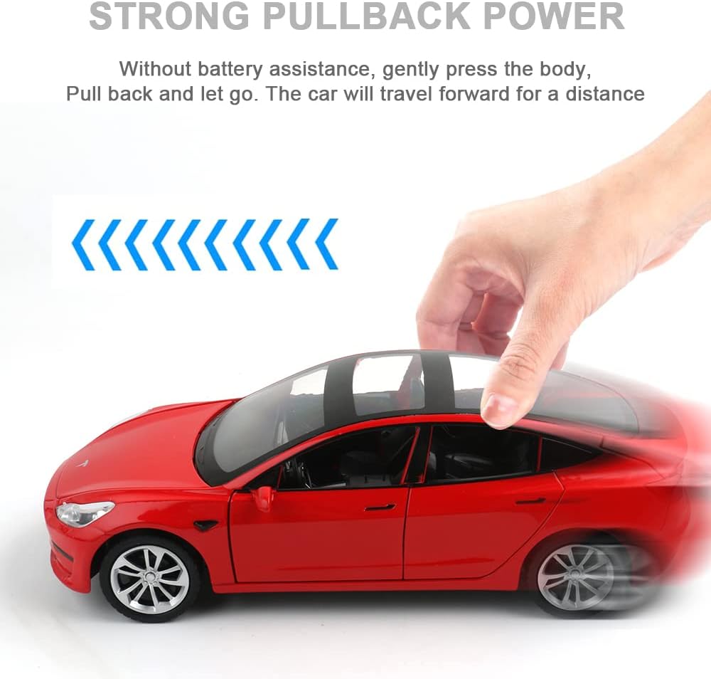 1/24 Diecast Model 3 Toy Car, Alloy Casting Pull Back Collectible Car ...