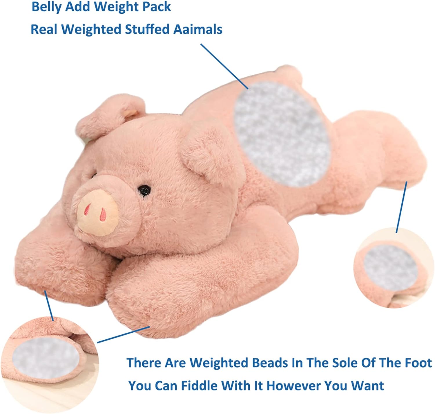 Weighted Stuffed Animals, 6.2 lbs Weighted Pig Stuffed Animal Toy Pig ...