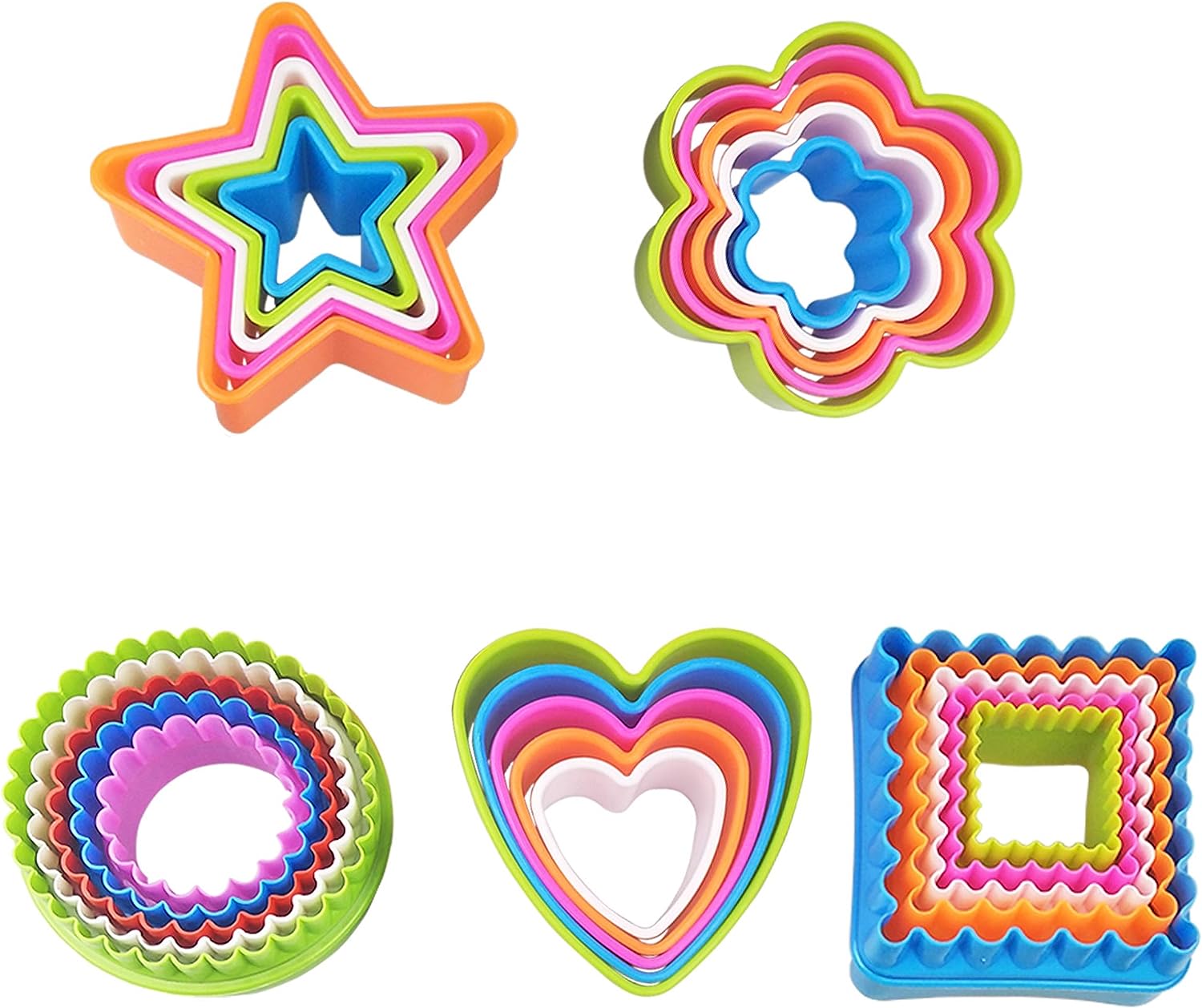 25 PCS Cookie Cutter Set Multi-size Sandwich Fondant Cake Fruit ...