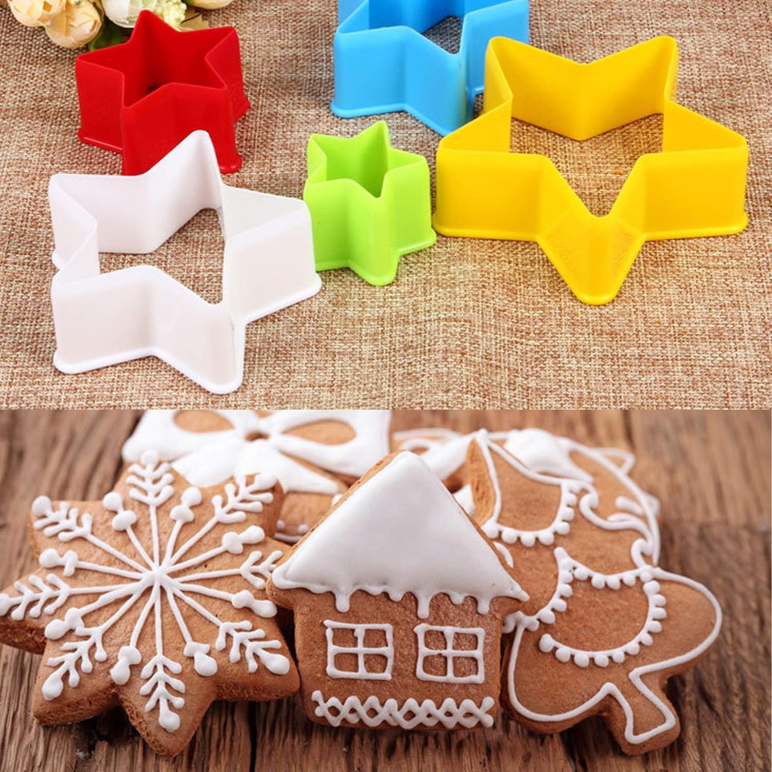 25 PCS Cookie Cutter Set Multi-size Sandwich Fondant Cake Fruit ...