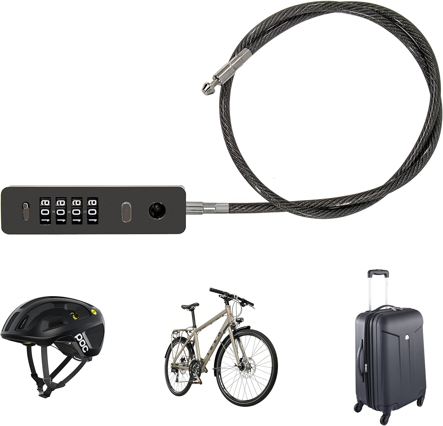 2 Pack Combination Lock 4-Digit Steel Cable Combination Padlock ...