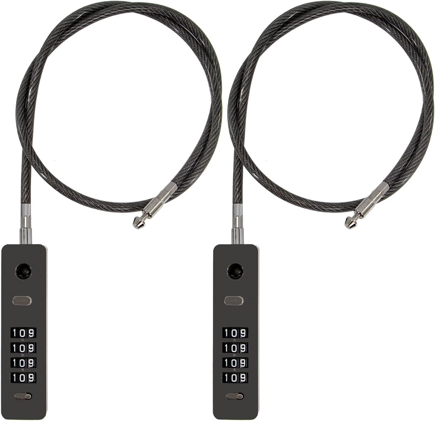 2 Pack Combination Lock 4-Digit Steel Cable Combination Padlock ...