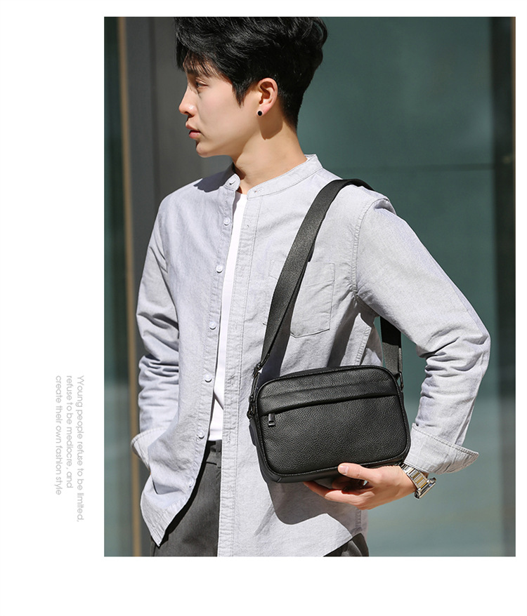 2024 Genuine Leather New Casual Fashion Postman Shoulder Bag Trendy ...
