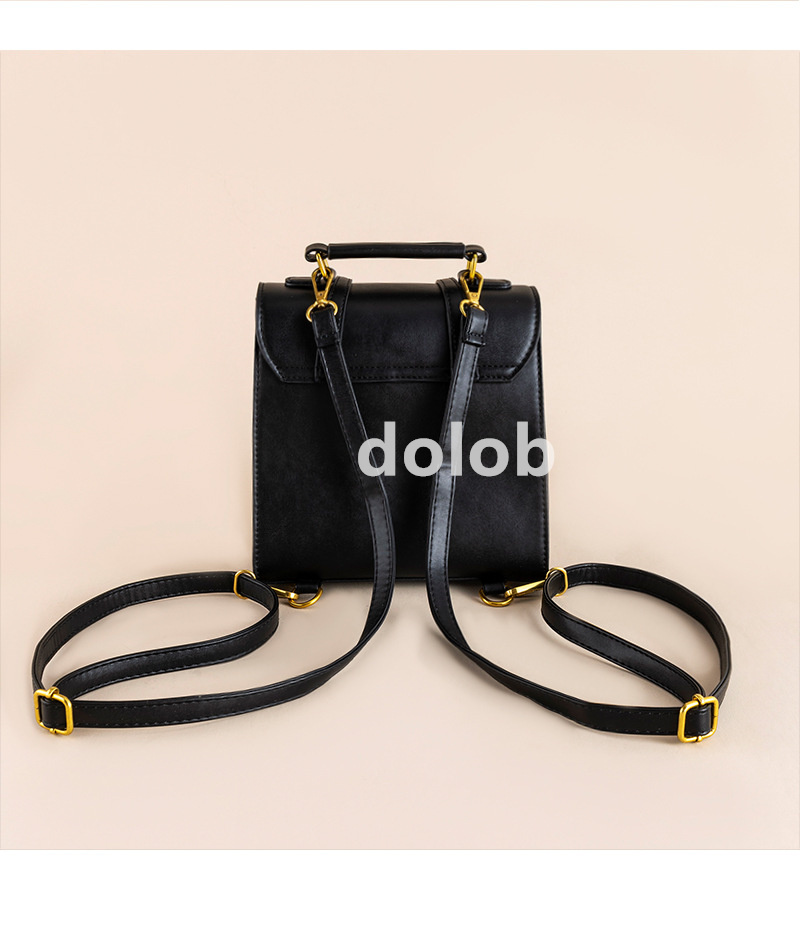 Autumn and winter new PU backpack British style high-end solid color ...