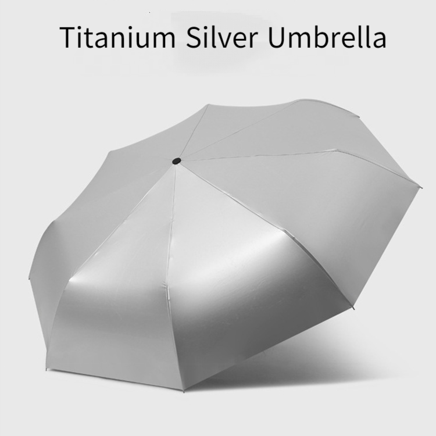 Titanium Silver Glue Automatic Three-fold Umbrella Sunscreen Anti ...