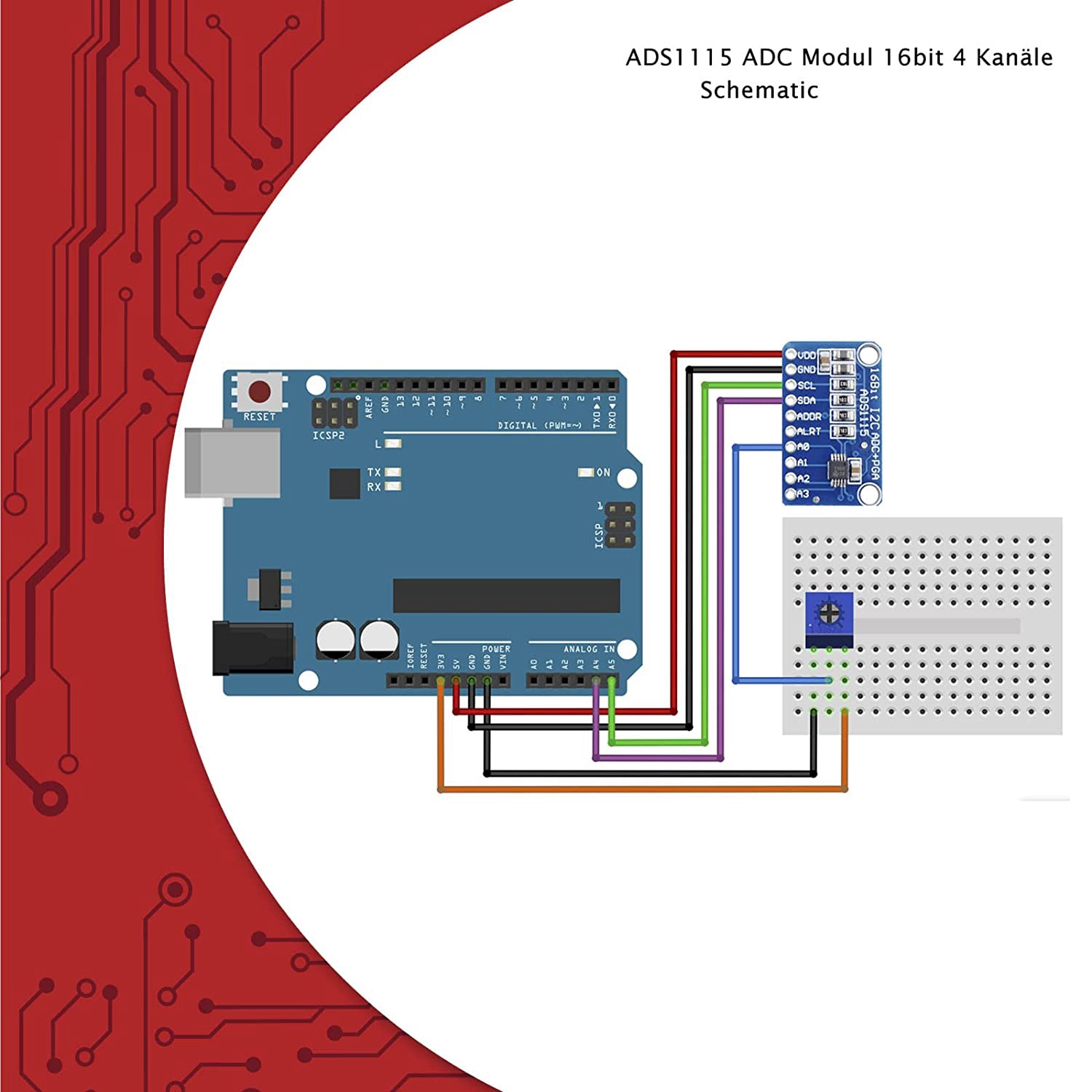 3 x ADS1115 ADC Module 16Bit 4 Channels for and for - Hepsiburada Global