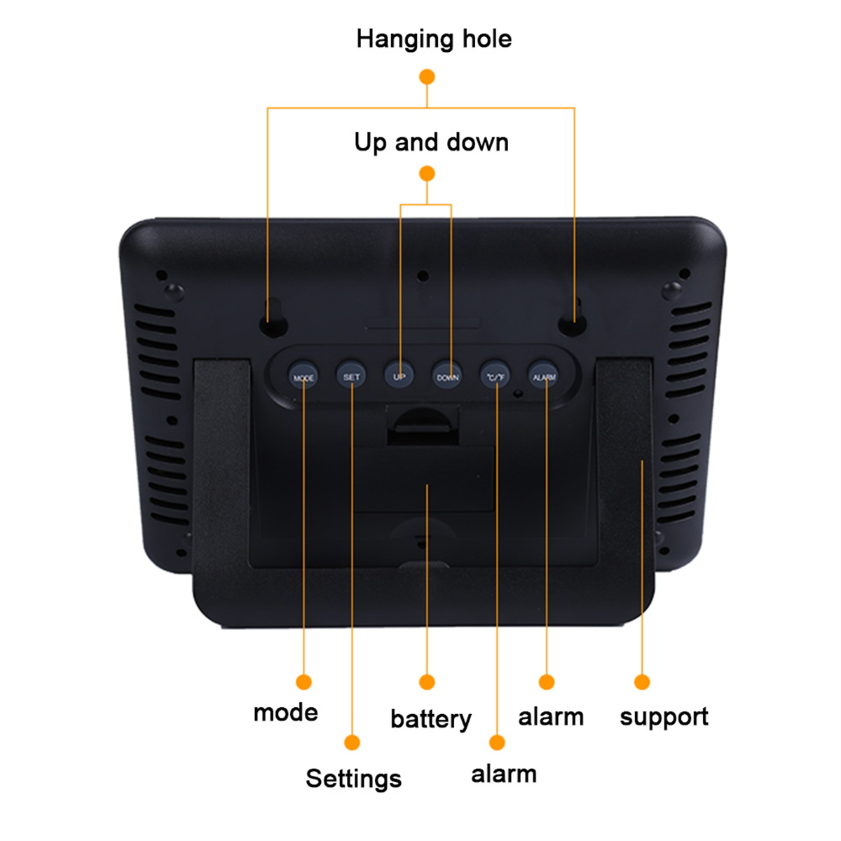 Digital Clock with Calendar & Temperature, LCD Screen Alarm Clock with ...