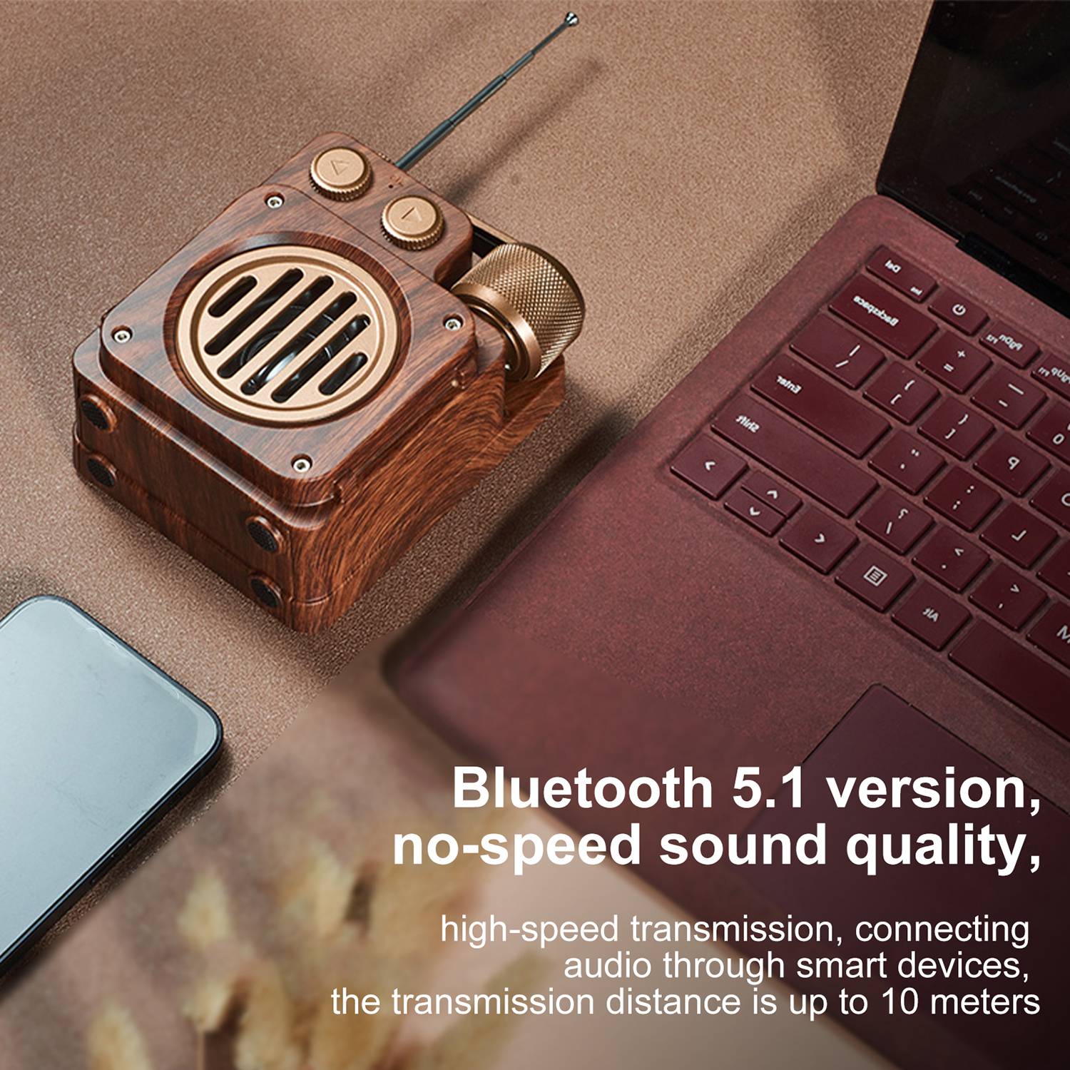 Retro Radio Wireless Bluetooth Radio Speaker Portable Wireless Vintage ...