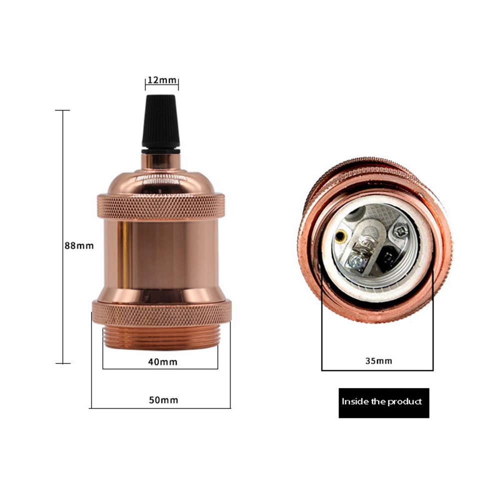 Vintage Lamp Base Lamp Head Color Light Aluminum Light Socket E27 Screw ...