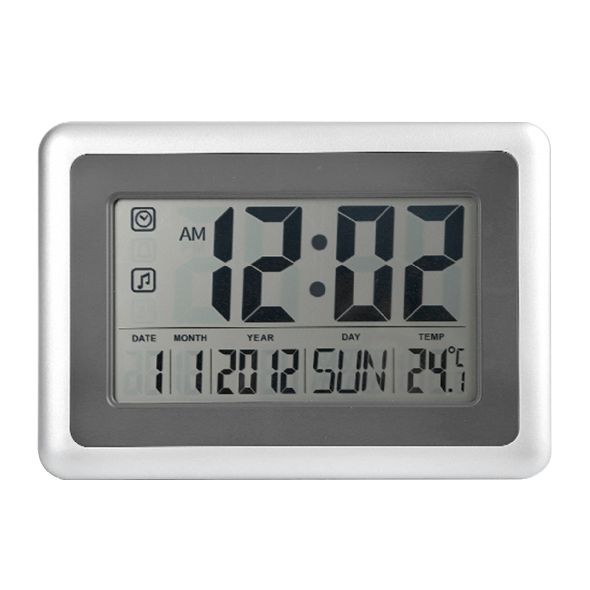 Digital Clock with Calendar & Temperature, LCD Screen Alarm Clock with Extra Digits, Easy to ...