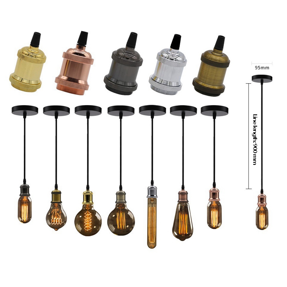 Vintage Lamp Base Lamp Head Color Light Aluminum Light Socket E27 Screw ...