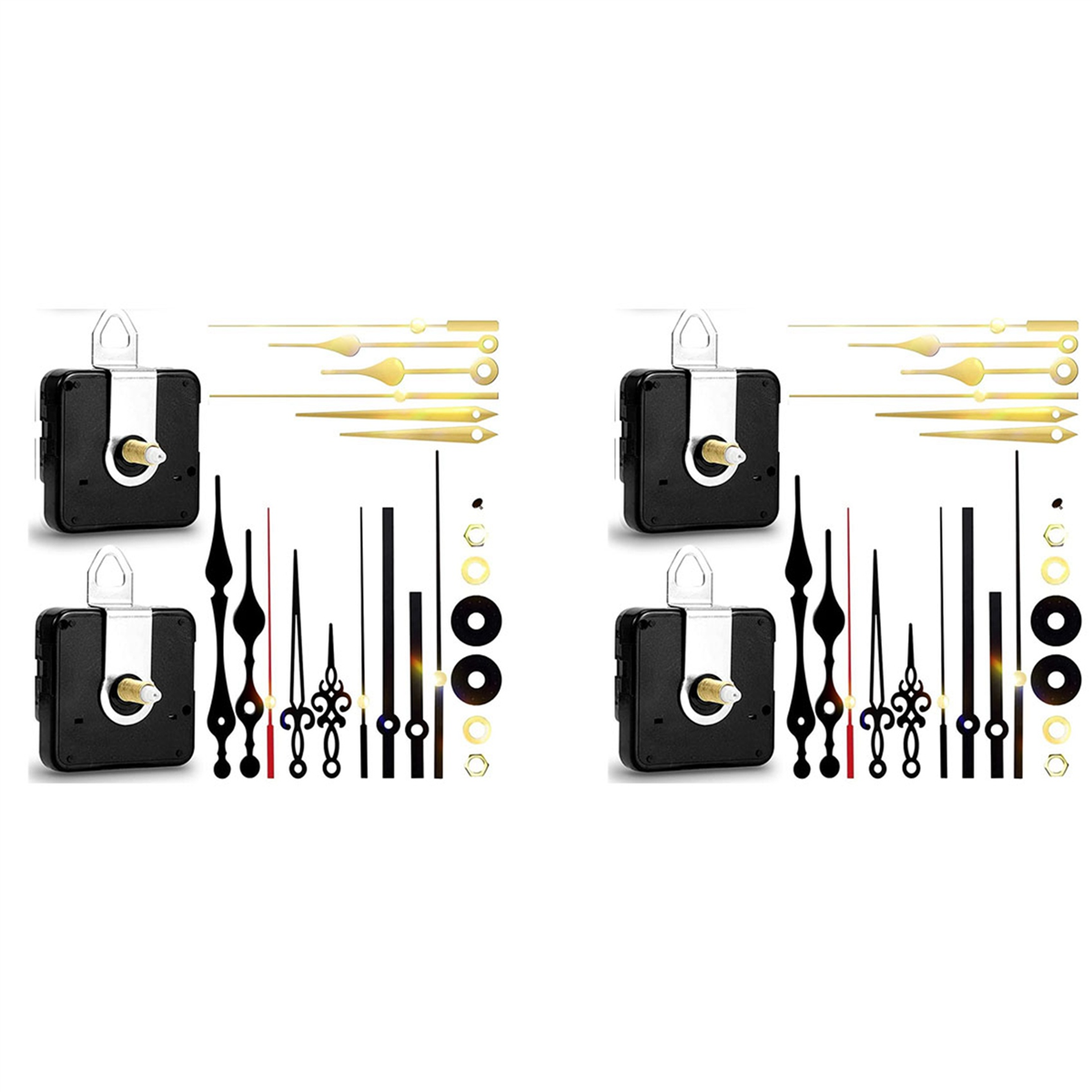 2X Quartz Clock Mechanism Kit, Wall Clock Mechanisms Mattery Powered ...