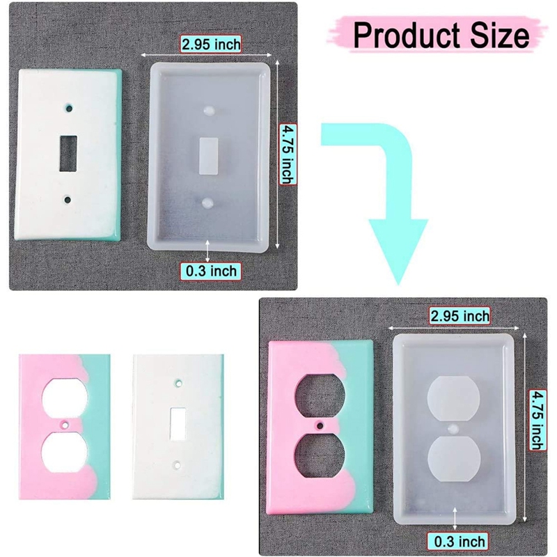 2 Pieces of Light Switch Cover Resin Mold, Switch Socket Panel Silicone ...