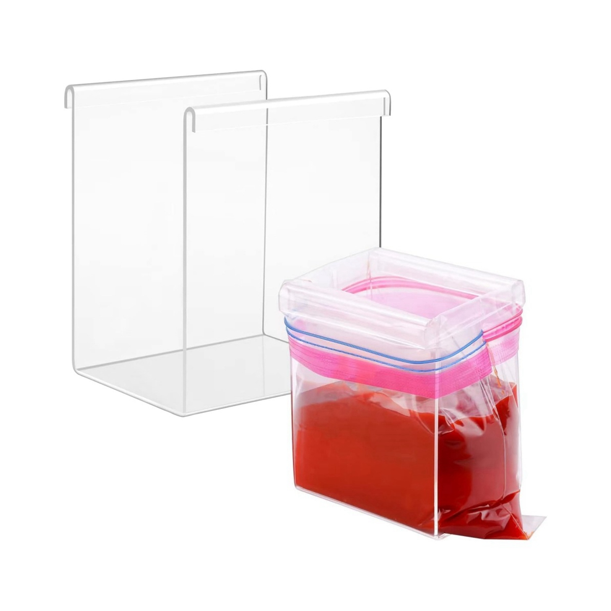 Zipper Closure Bag Holder,Baggy Rack Holder for Food Prep Bag,Food ...