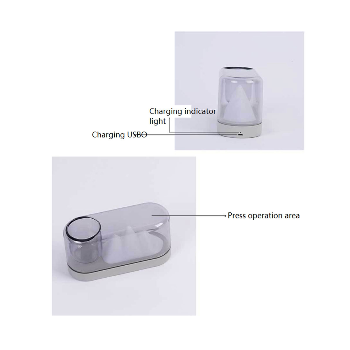 Nordic Simple LED Night Light USB Charging Eye Protection Potted Lights ...