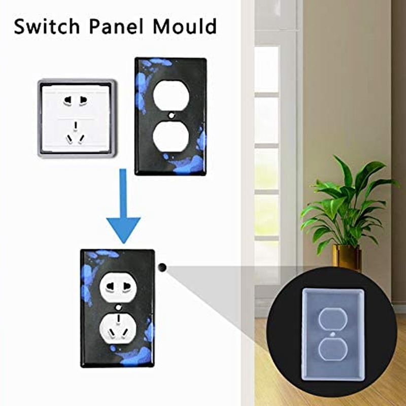 2 Pieces of Light Switch Cover Resin Mold, Switch Socket Panel Silicone ...