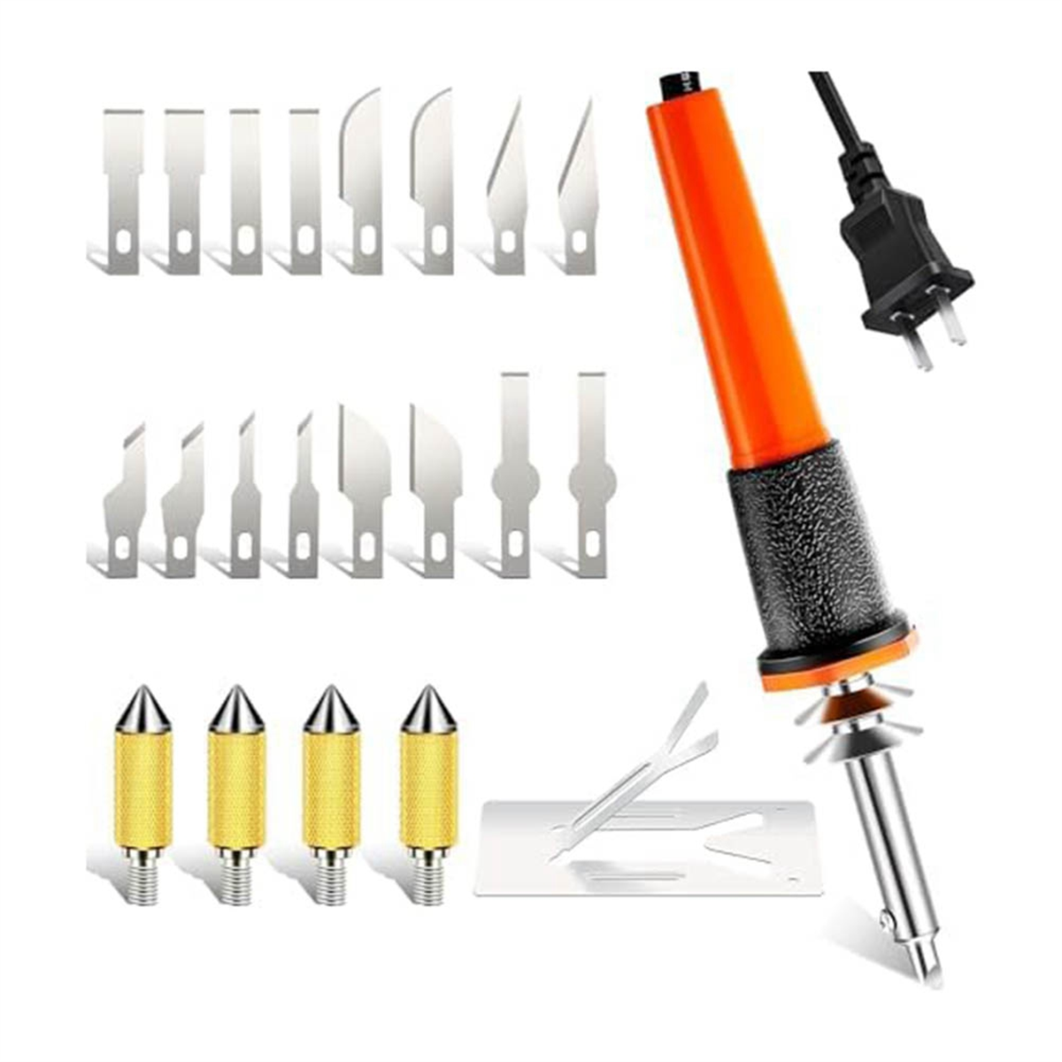 22-Piece Electric Hot Knife Cutter Tool Kit with Heat Cutter Stencil ...