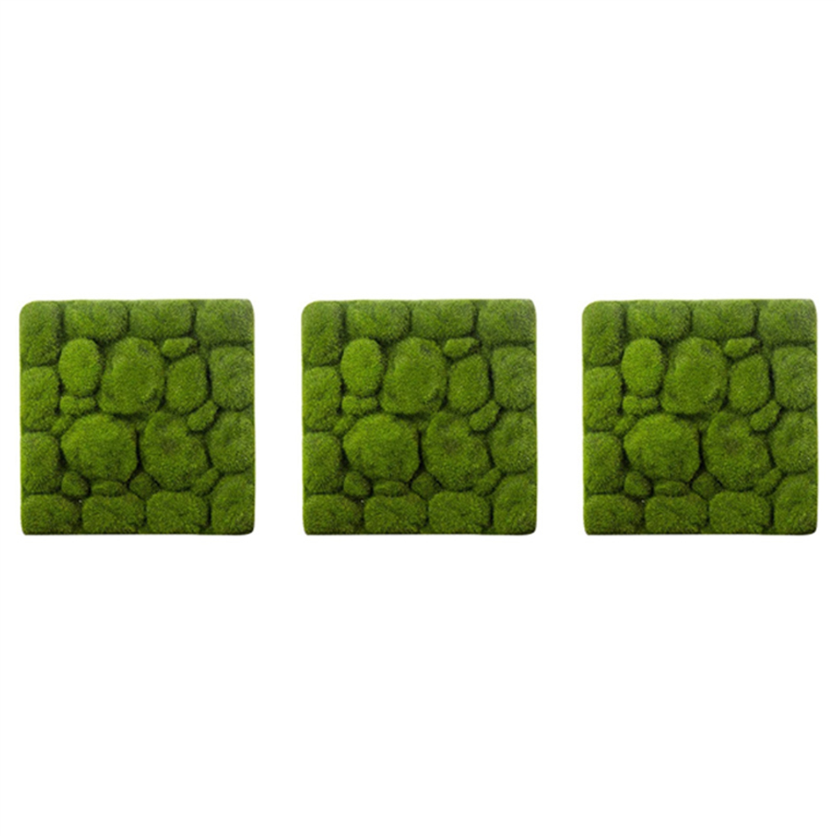 3X Grass Mat- Stone Shape Indoor Green Artificial Lawns Turf Carpets ...