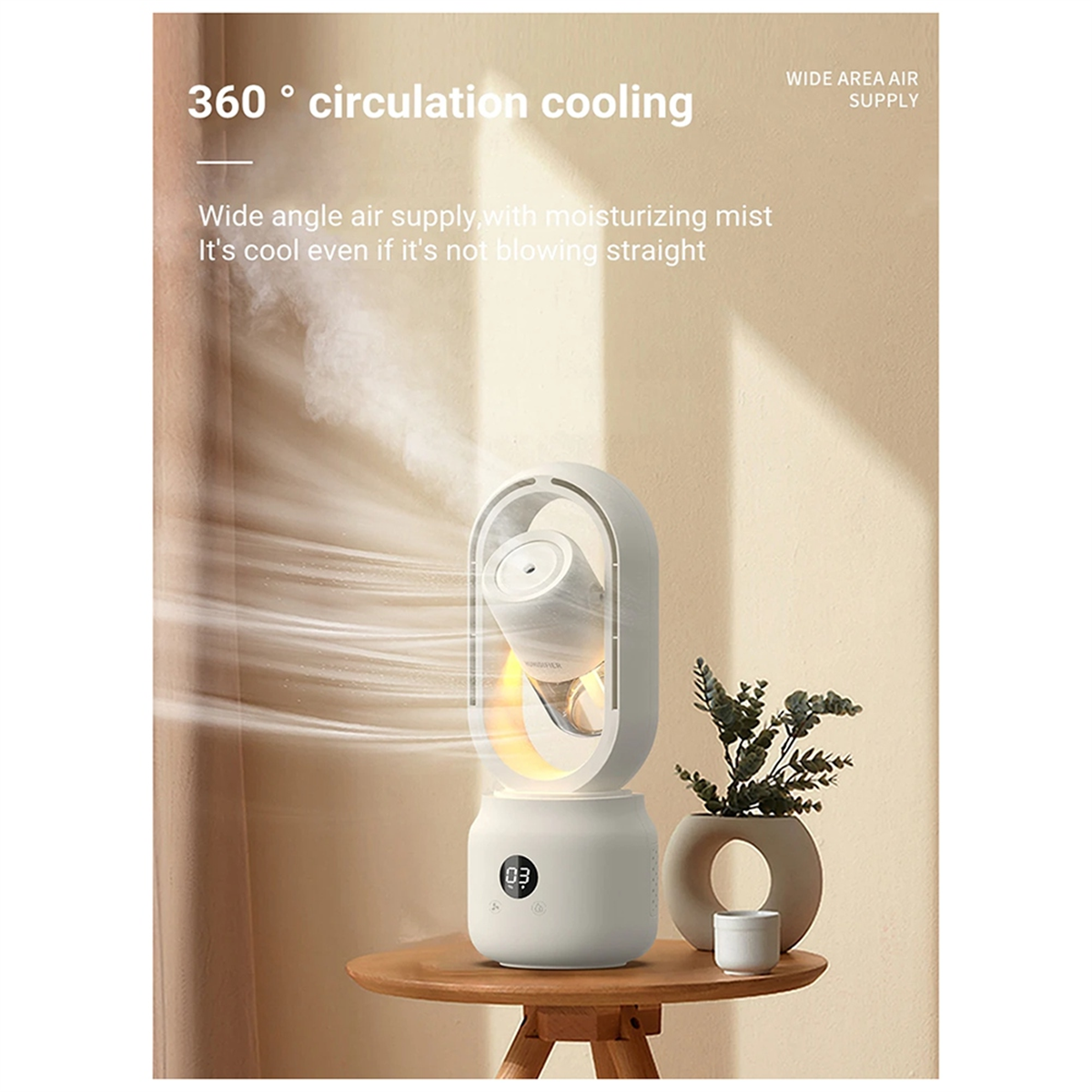 Summer Water Cooled Spray Mist Electric Fan USB Rechargeable Portable ...