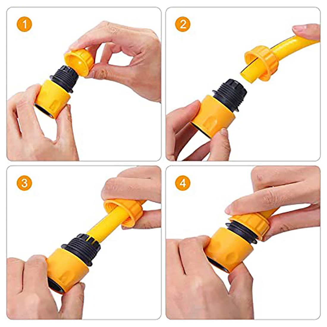 Plastic 4-Point Water Pipe Quick Connector Set Gardening Watering ...