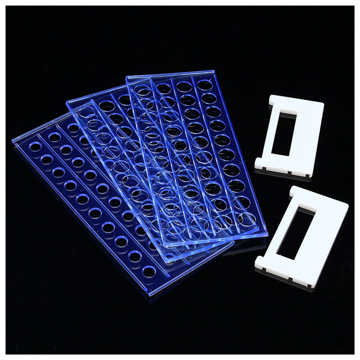 2X Plastic 3 Layers Lab Test Tube Rack Holder for 18mm Centrifugal Pipe ...