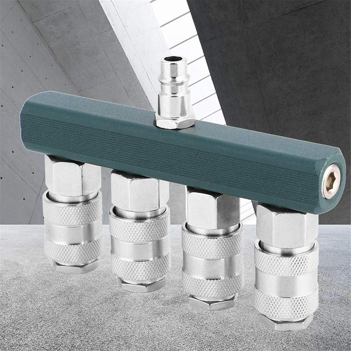 Air Compressor Splitter with 4 Couplers & 1/4Inch NPT Plug 1/4Inch NPT ...