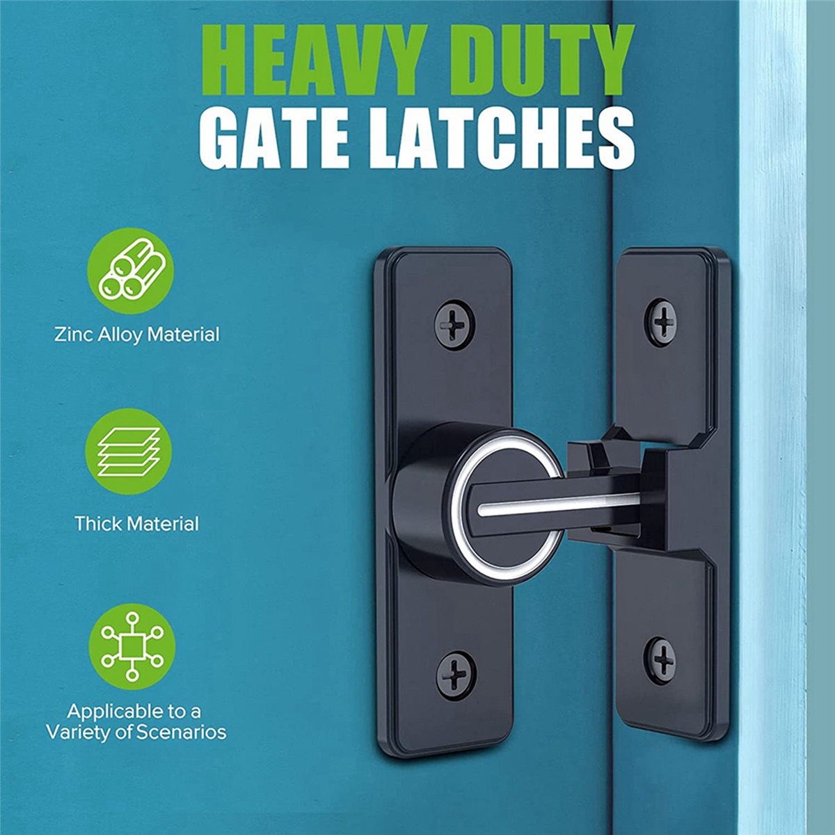 3X Barn Door Lock Hardware, 90 Degree Heavy Duty Gate Latches Flip Latch Safety Door Bolt Latch ...