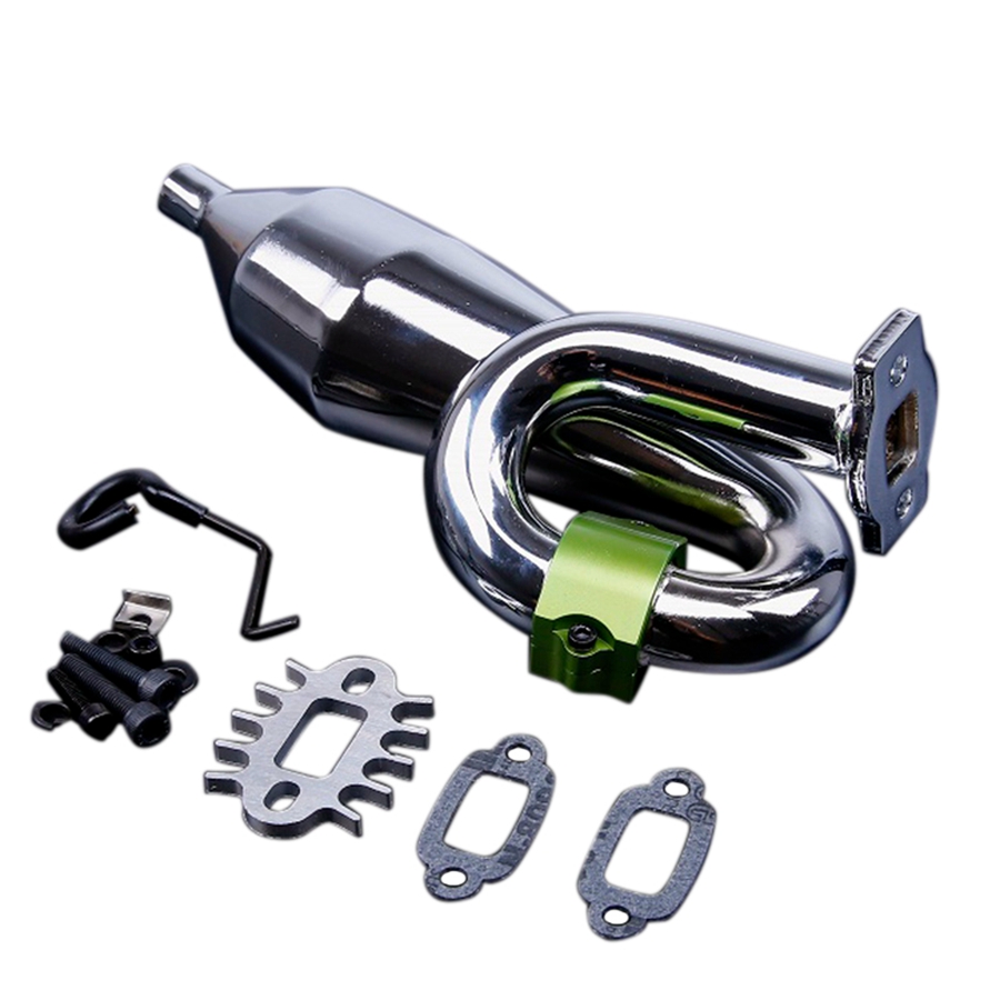 Chrome Resonant Tube Tuned Pipe Exhaust Pipe General for 1/5 Baja 5B 5T ...